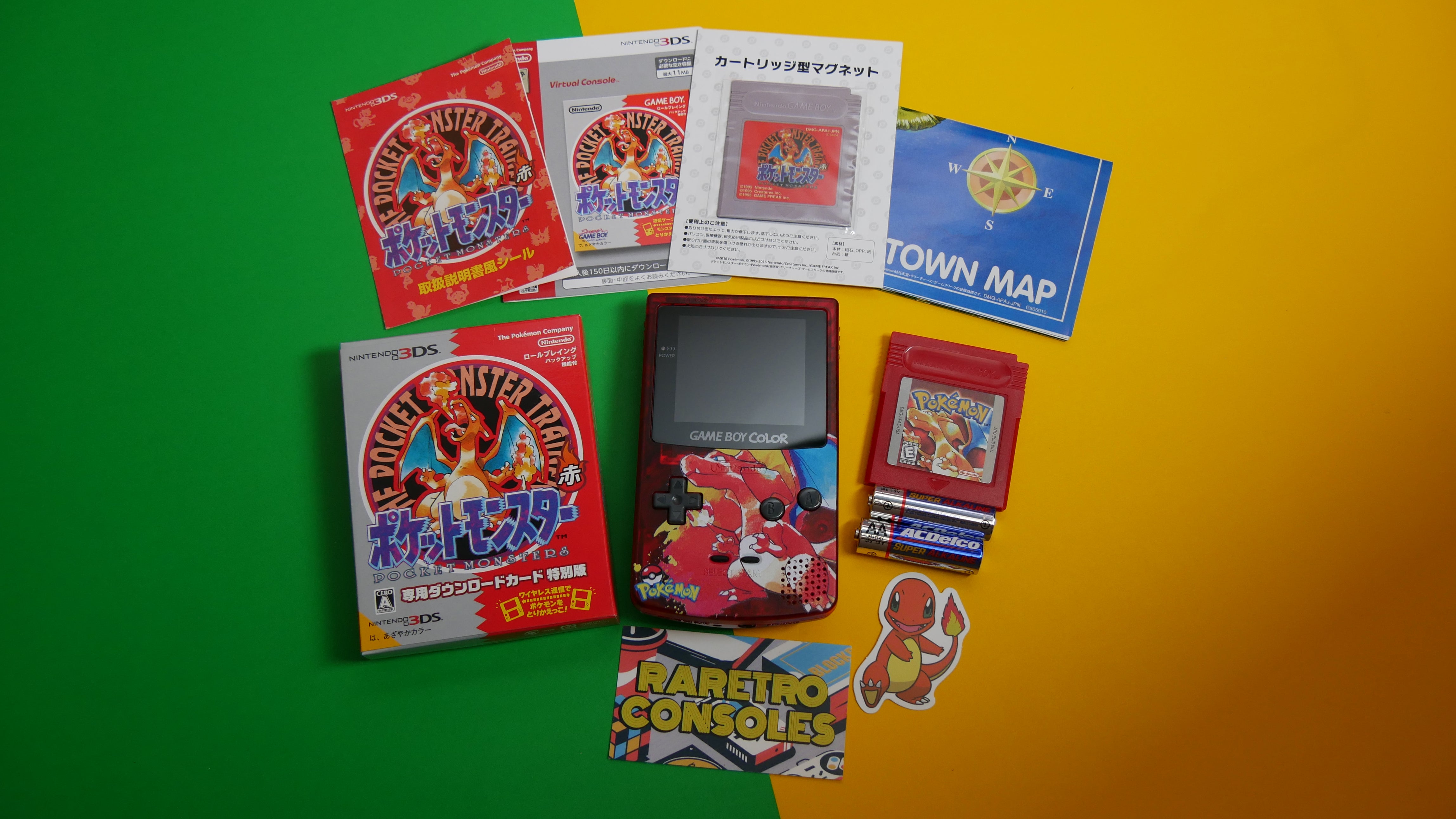 Custom Pokémon Charizard Gameboy Color with IPS Screen & Charizard 3DS ...