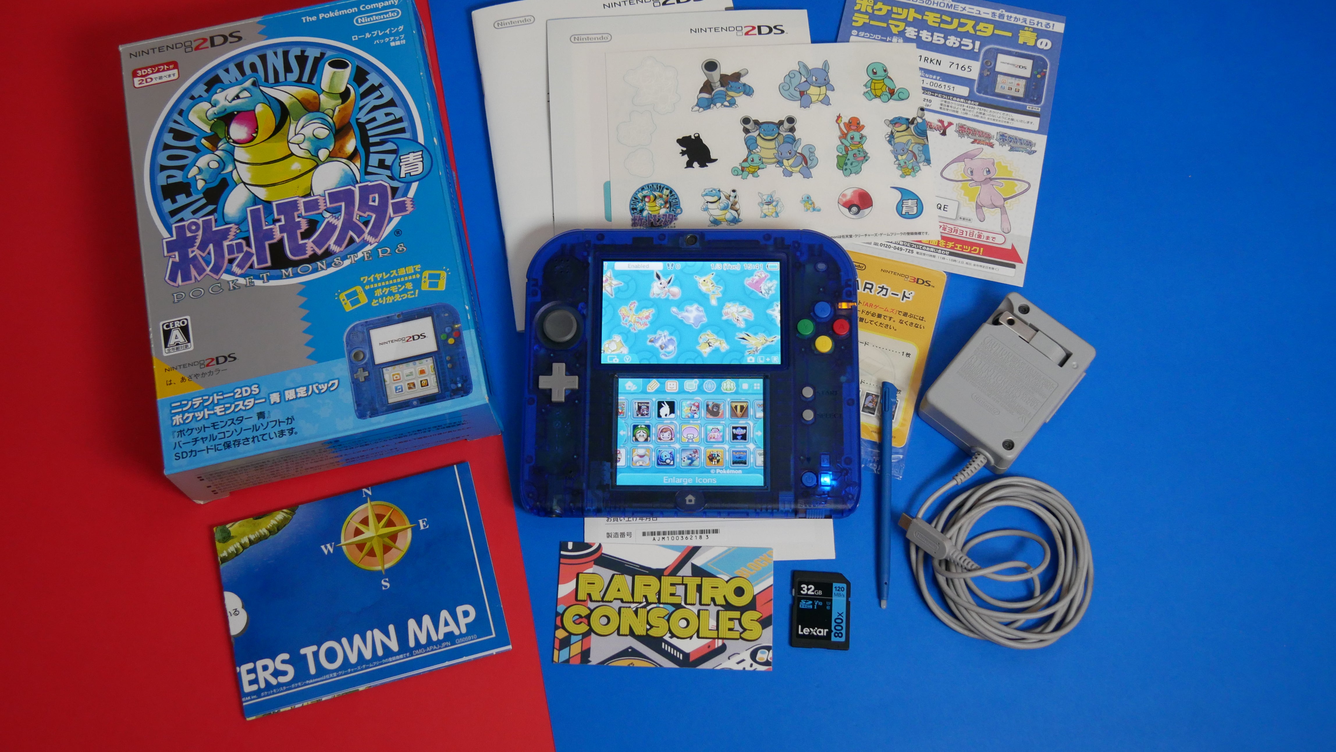 Nintendo 2DS Transparent Pokémon Blue - Blastoise Limited Edition with ...
